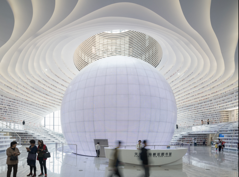 China's New Luminous White Library: A Striking Visual Introduction ...