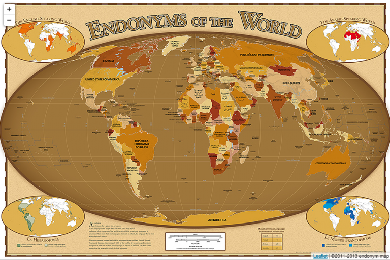 A Map Shows What Every Country in the World Calls Itself in its Own ...