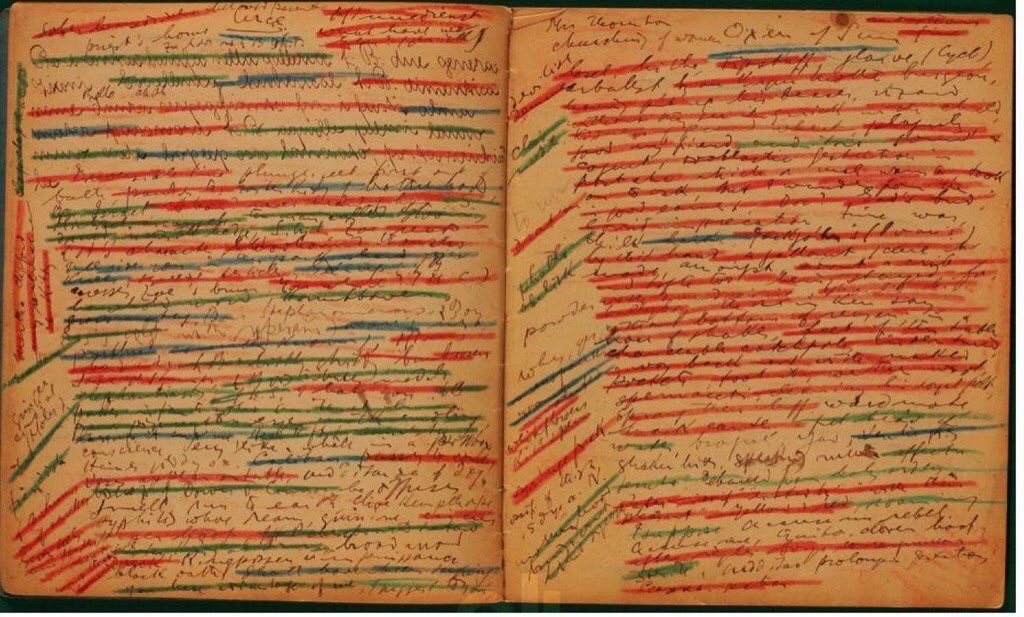 James Joyce's Crayon Covered Manuscript Pages for Ulysses and Finnegans ...