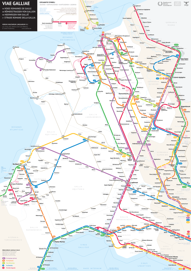 The Roman Roads of Gaul Visualized as a Modern Subway Map | Open Culture