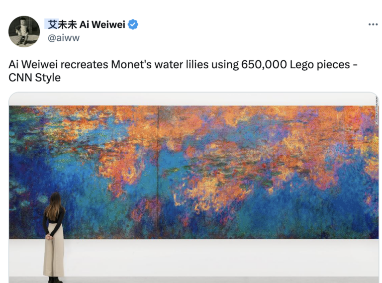 Ai Weiwei Recreates Monet's Water Lilies Triptych Using 650,000 Lego ...
