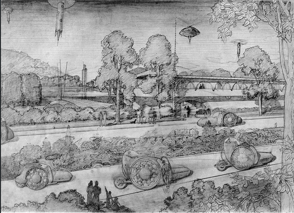 Frank Lloyd Wright Designs an Urban Utopia: See His Hand-Drawn Sketches ...